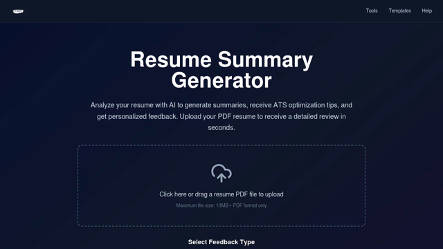 Create Your Perfect Resume Summary with Our AI Generator